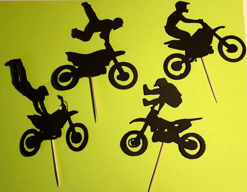 Dirt Bike Cupcake Toppers, Dirt Bikes Party Motocross Party Decor ...