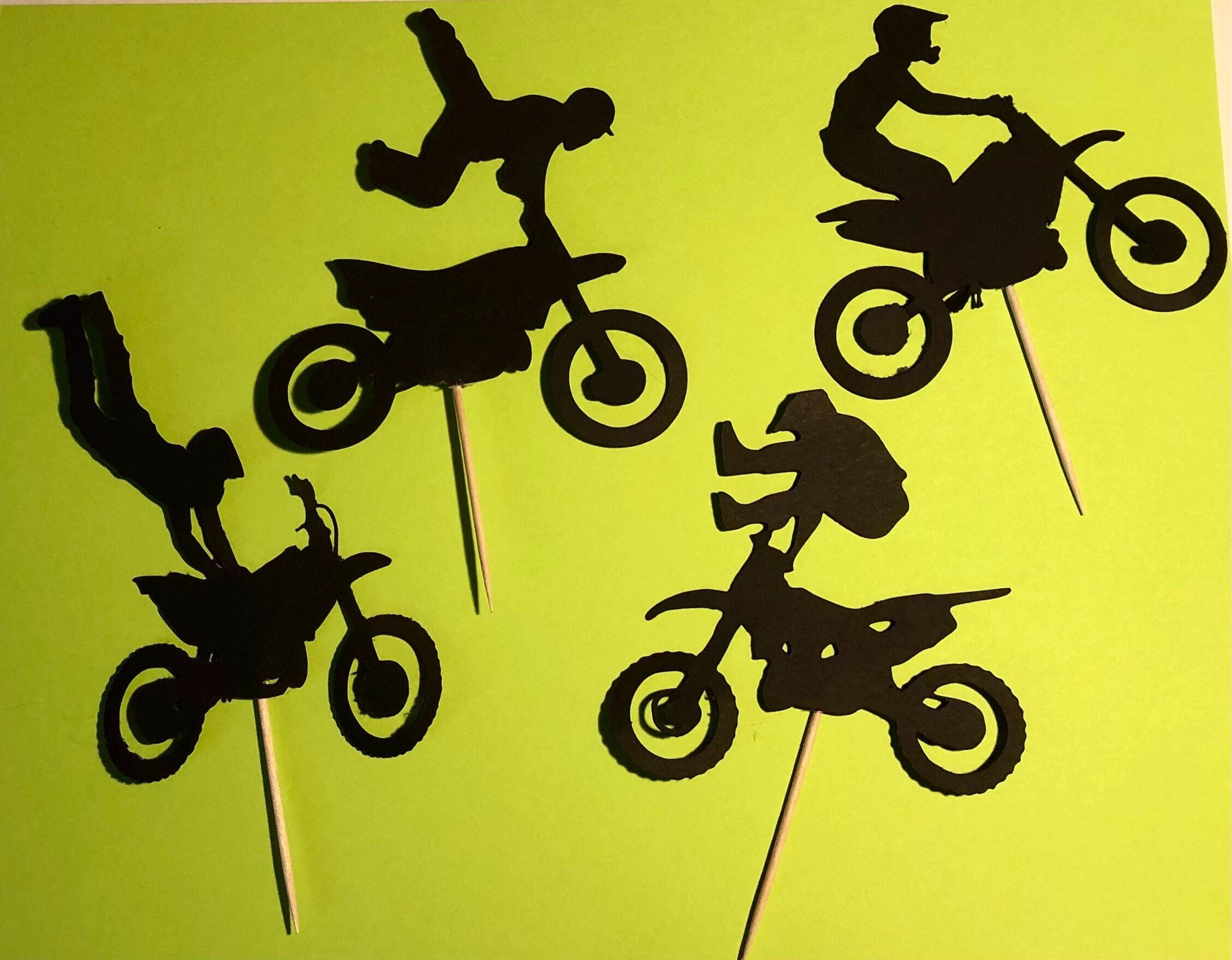 Motocross Cupcake Toppers ,dirt Bikes ,motocross Party Decor , Racing ...