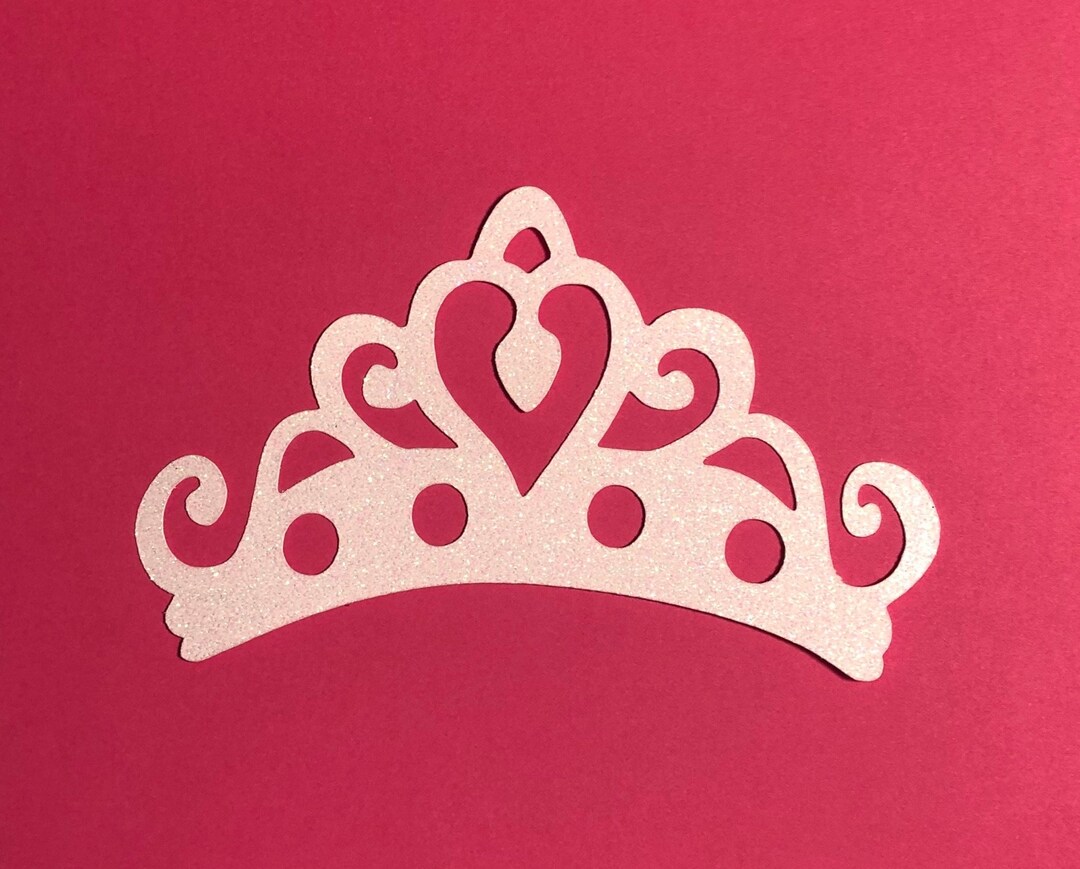 Die Cut Princess Tiara Sparkle Crown Cut Out Scrapbook Princess Die Cut Etsy