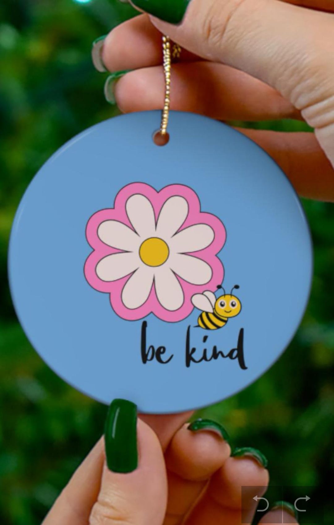 Ceramic Ornament Be Kind Pink Flower Spread Kindness - Etsy
