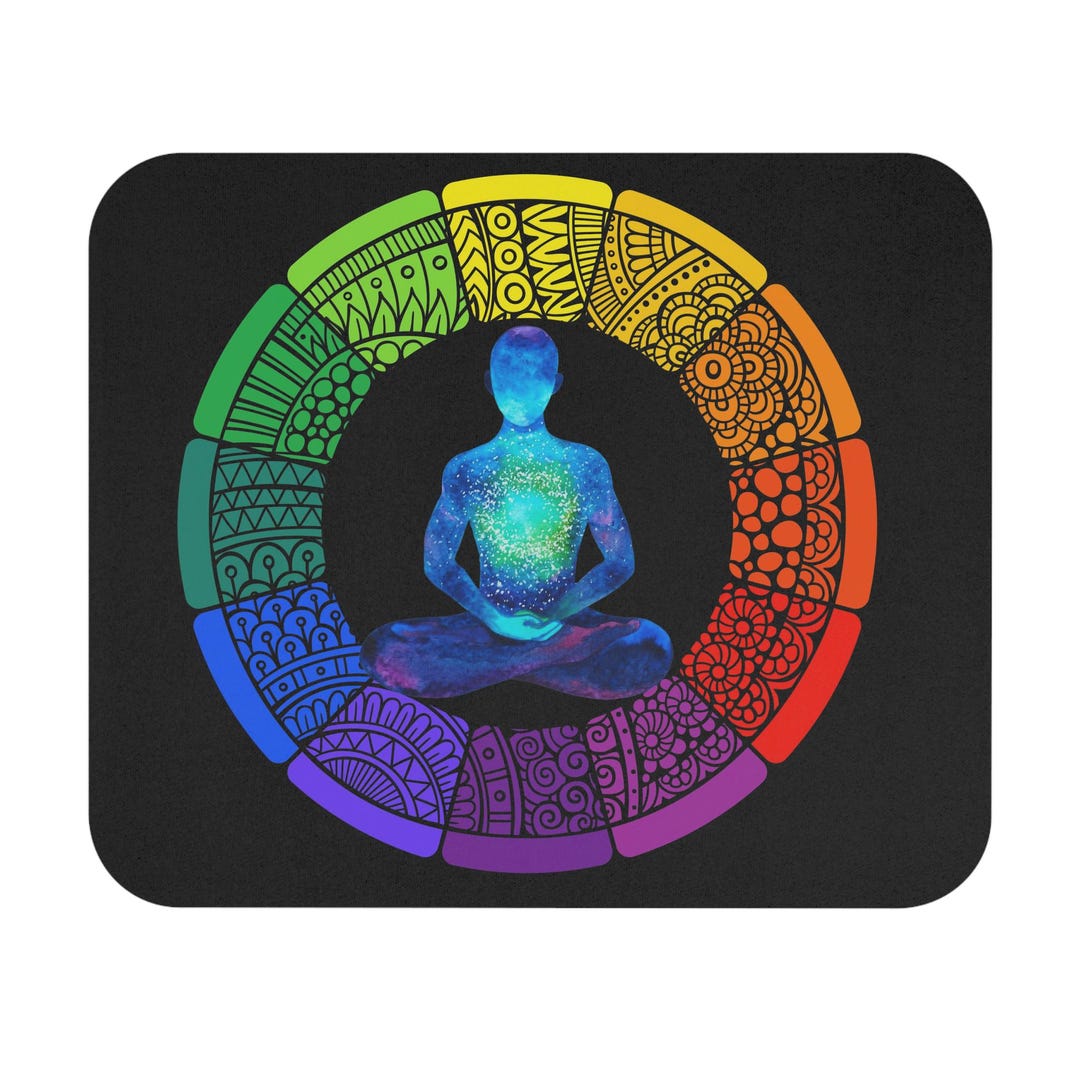Chakra , Meditation Mouse Pad , Color Wheel Meditation Multi Color Desk ...
