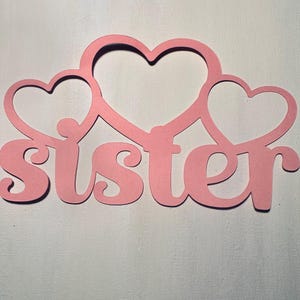 Sister Paper Cut Out , Sisters Heart Die Cut Out, Sister Scrapbooking ...