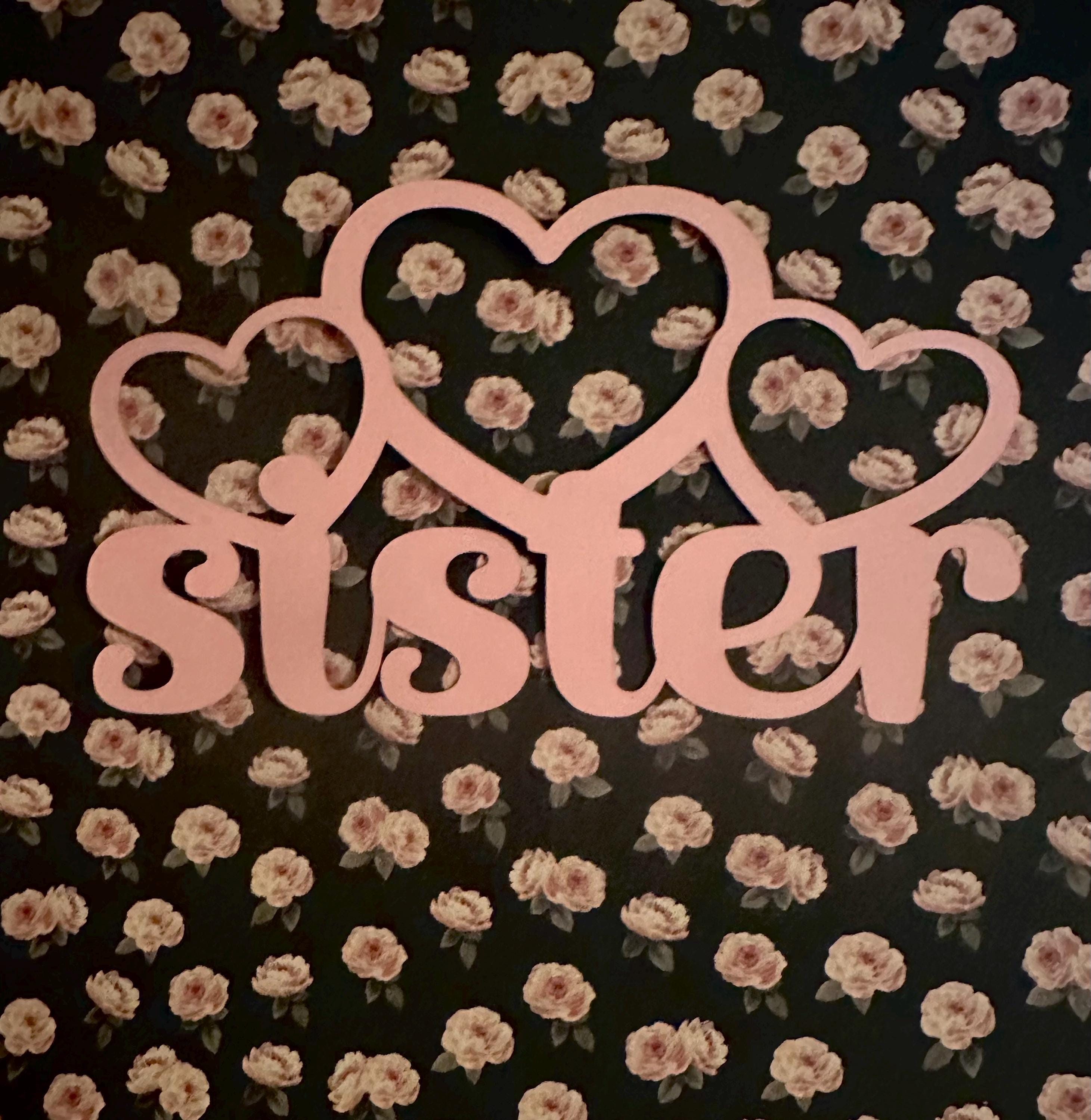 Sister Paper Cut Out , Sisters Heart Die Cut Out, Sister Scrapbooking ...