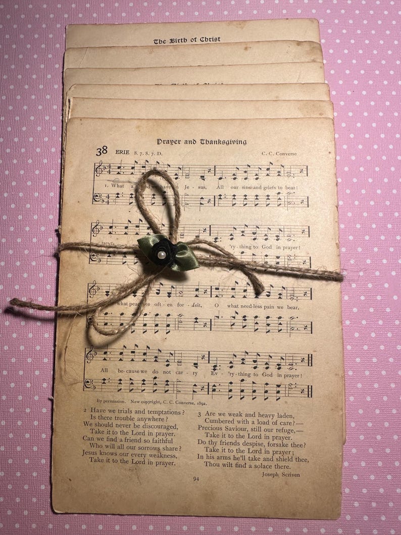 Vintage Hymnal Collage Sheet Music, Religious Junk Journal Paper ...