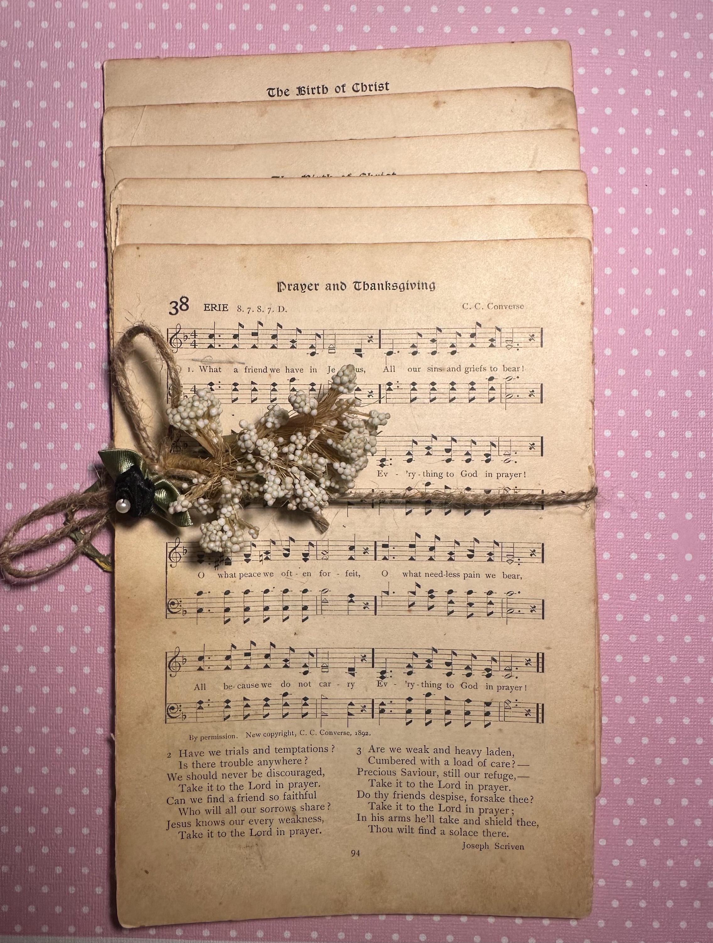 Vintage Hymnal Collage Sheet Music, Religious Junk Journal Paper ...