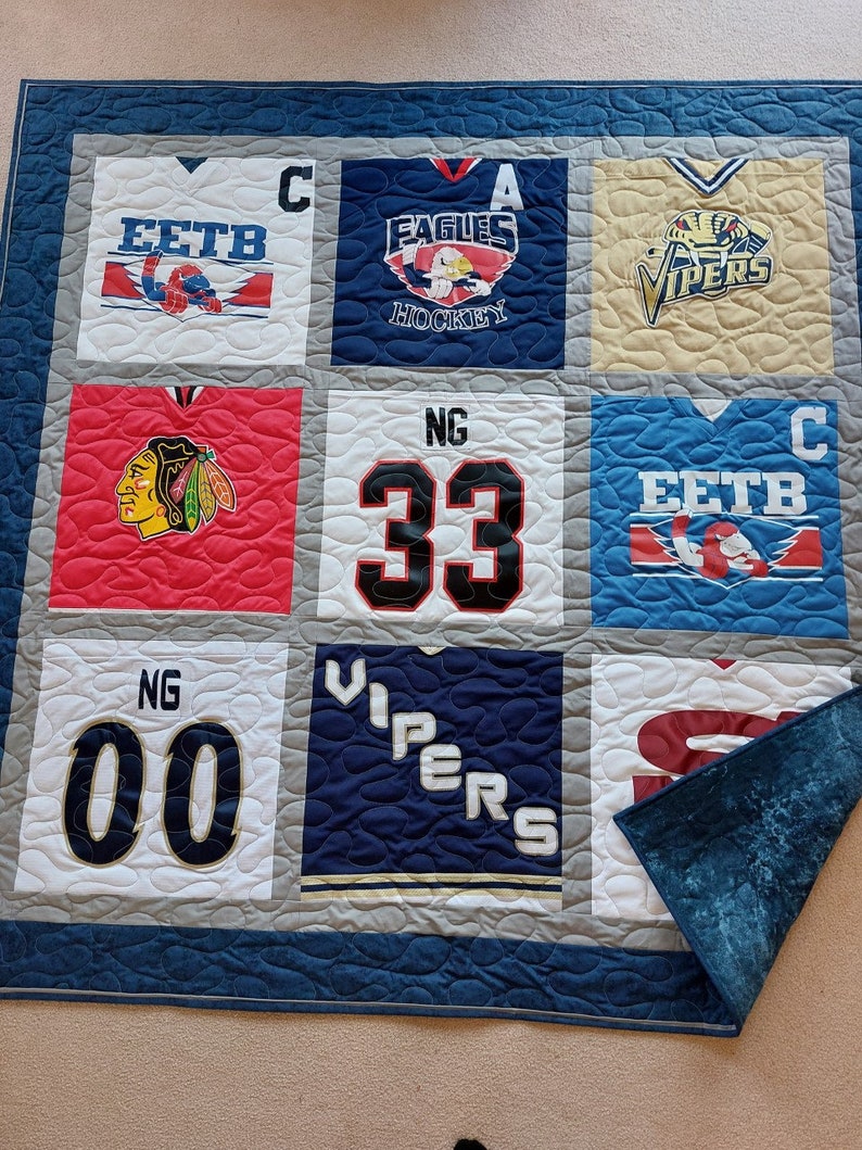 Custom Made Sports Jersey Quilts Hockey / Soccer / Football - Etsy