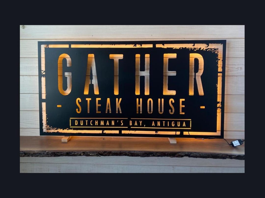 Personalized Backlit LED Business Sign: Custom Logo Metal Office Space ...
