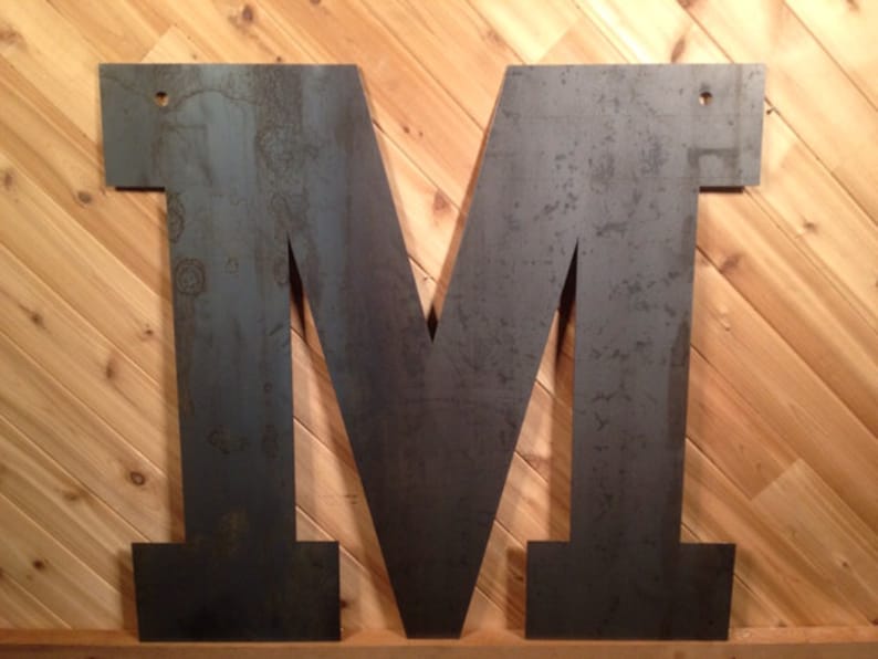 Large Metal Letter M Rustic Metal Sign Metal Wall Art | Etsy