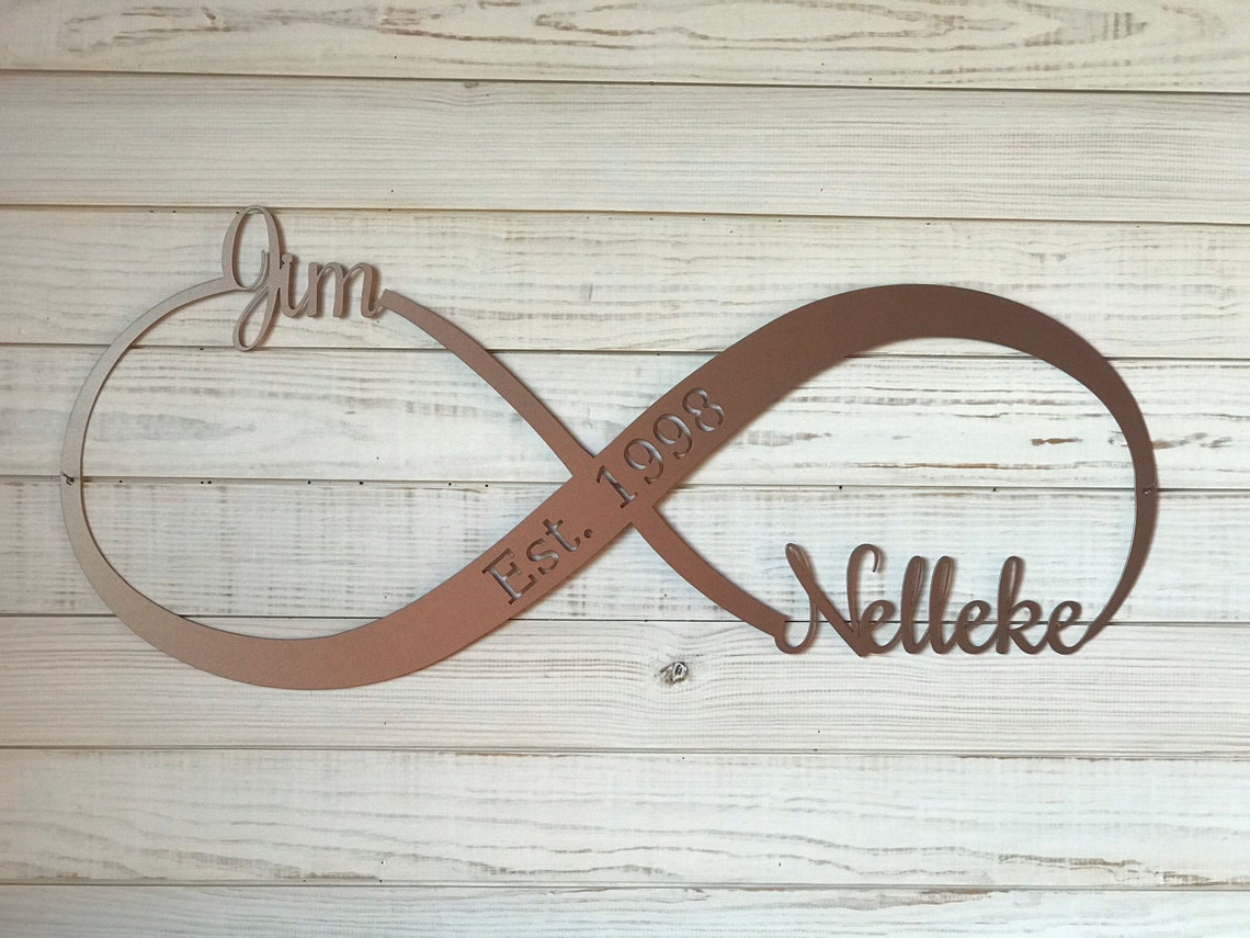 Infinity Sign Family Established Name Sign Unique Wedding | Etsy
