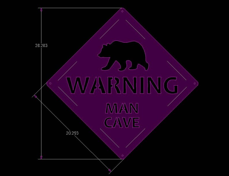 Metal Bear Man Cave Sign Gift for Him Rustic Man Cave | Etsy