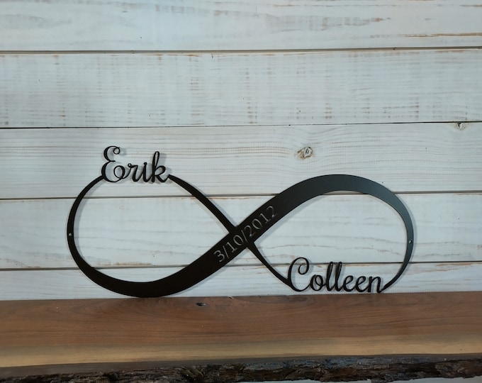 Personalized Metal Infinity Symbol With Names - Personalized Infinity ...