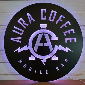 Personalized LED Metal Bar Sign: Custom Business Logo - Etsy