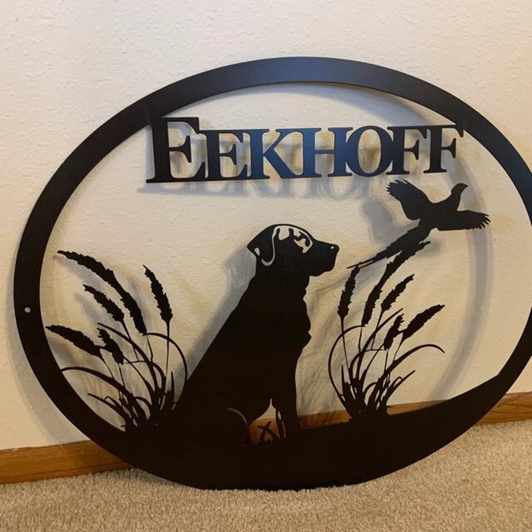 Personalized Pheasant Hunting Metal Sign: Custom Last Name, Dog Lover ...