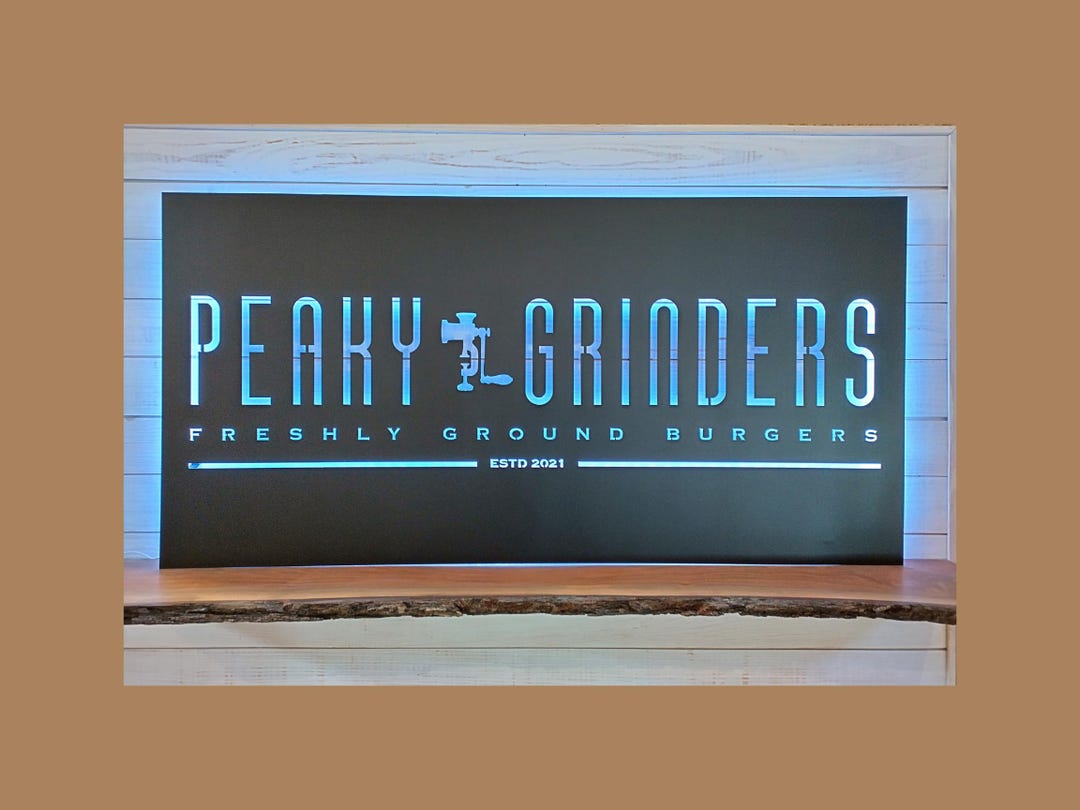 Custom Backlit LED Business Logo Sign: Metal Art, Color Changing Lights ...