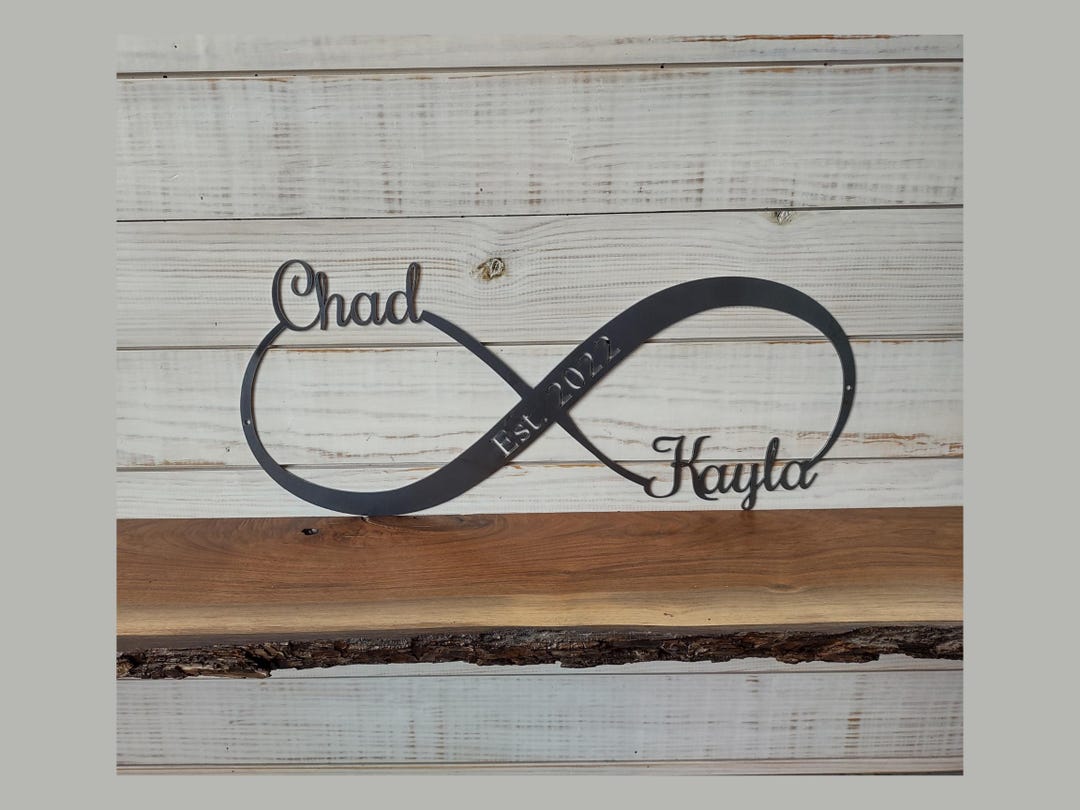 Personalized Infinity Metal Sign: Custom Wedding Date Wall Decor - Etsy