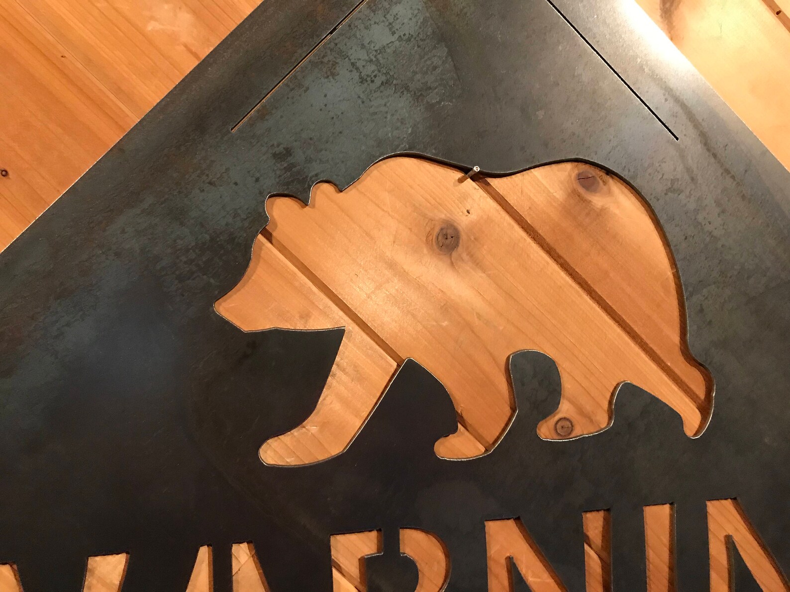 Metal Bear Man Cave Sign Gift for Him Rustic Man Cave | Etsy