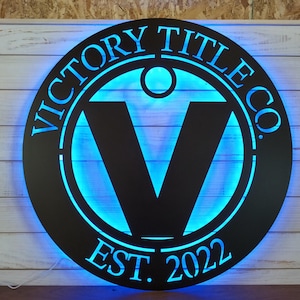Personalized LED Metal Bar Sign: Custom Business Logo - Etsy
