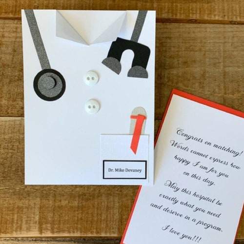 Medical School Graduation Card Doctor Card White Coat | Etsy