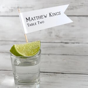 Wedding Place Tags, Guest Escort Favors Custom Toothpick Tags for ...