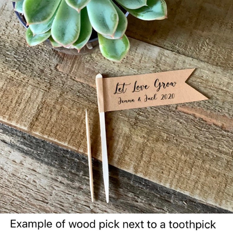 Wedding Favor Tags: Let Love Grow Plant Picks Bridal Shower Baby Shower ...