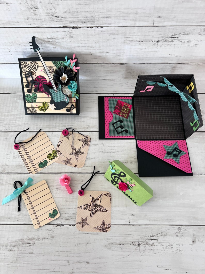 Electric Guitar Exploding Box Card Music Theme 3D Card You - Etsy