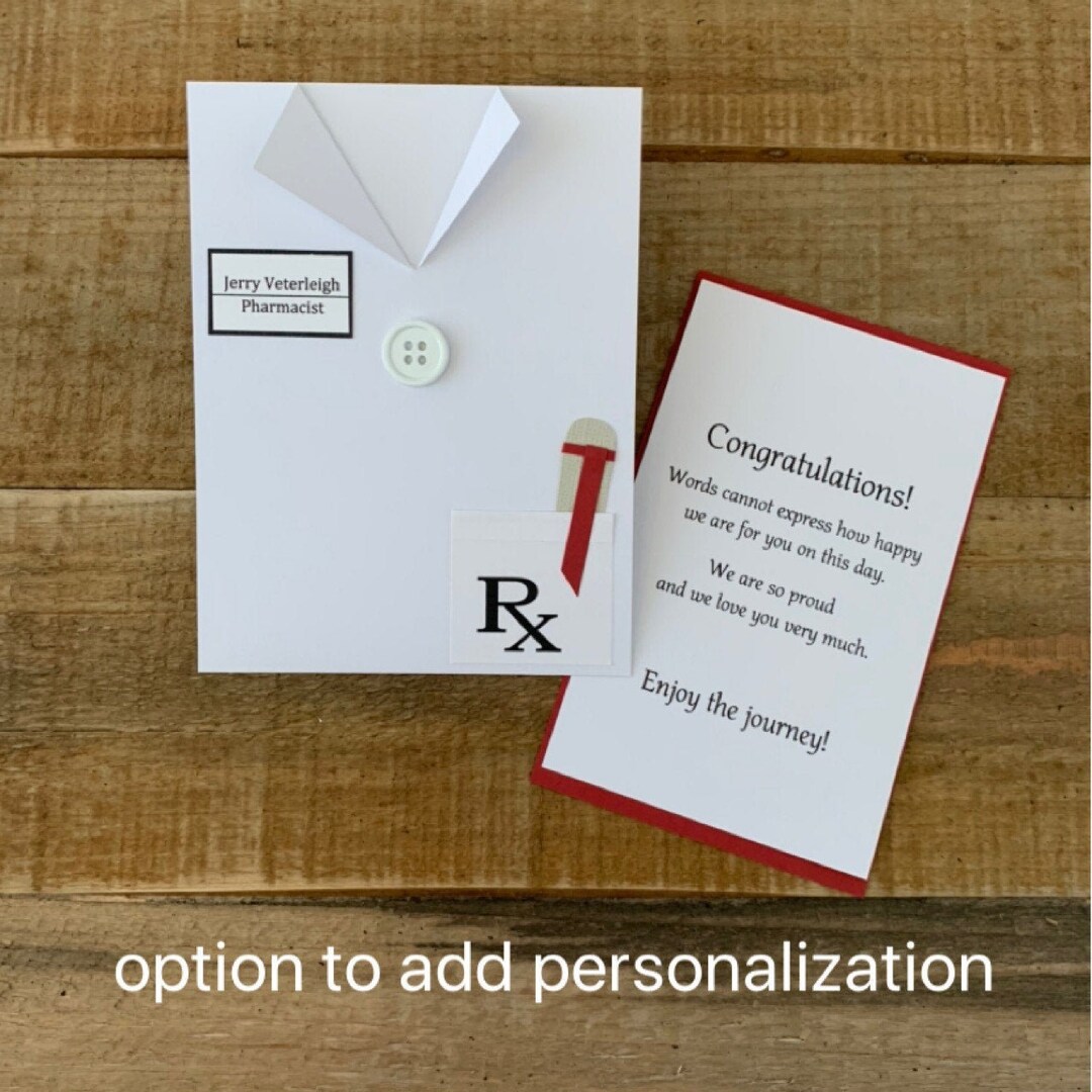 Pharmacist Gift, Graduate Card RX Pharmd Personalized Gift, Medical ...