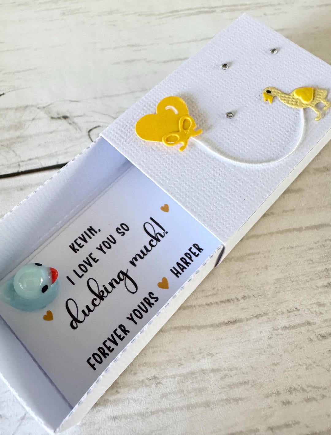 Matchbox Card With Pocket Duck, I Ducking Love You Girlfriend ...
