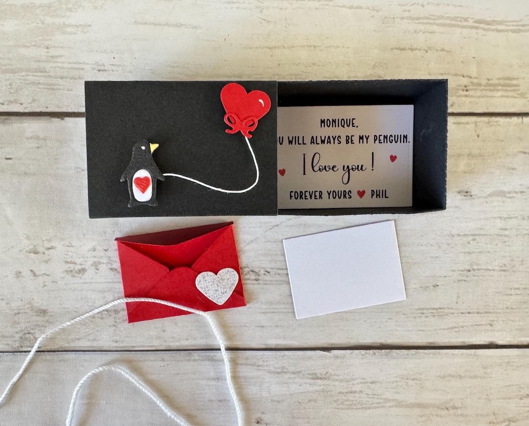 Matchbox Card You Will Always Be My Penguin, Love You Girlfriend ...