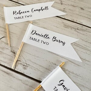 Wedding Place Tags, Guest Escort Favors Custom Toothpick Tags for ...