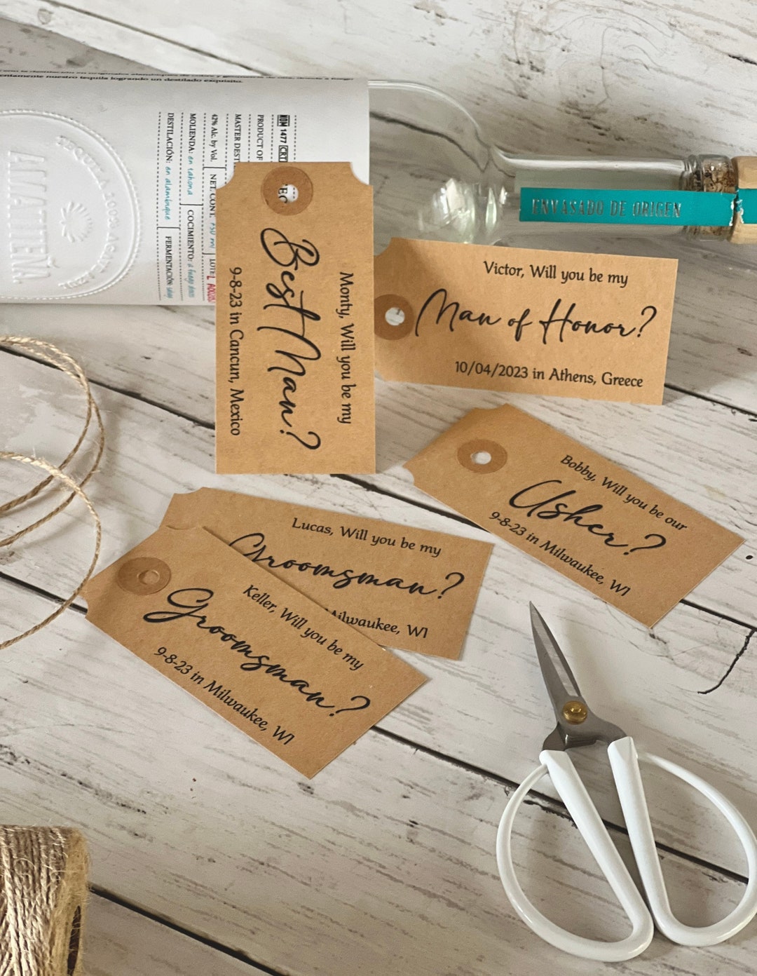 Personalized Favor Tags, Wedding Destination Hang Tags, Will You Be My ...