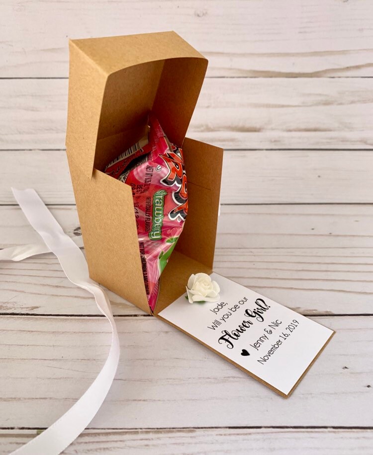 Ring Pop Box Proposal Will you be my Flower Girl Gift Box | Etsy