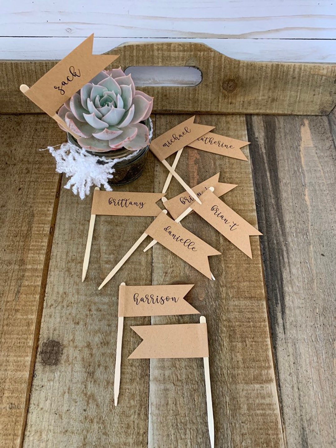 Personalized Name Tag Plant Favors, Guest Name Tags, Seating Chart ...