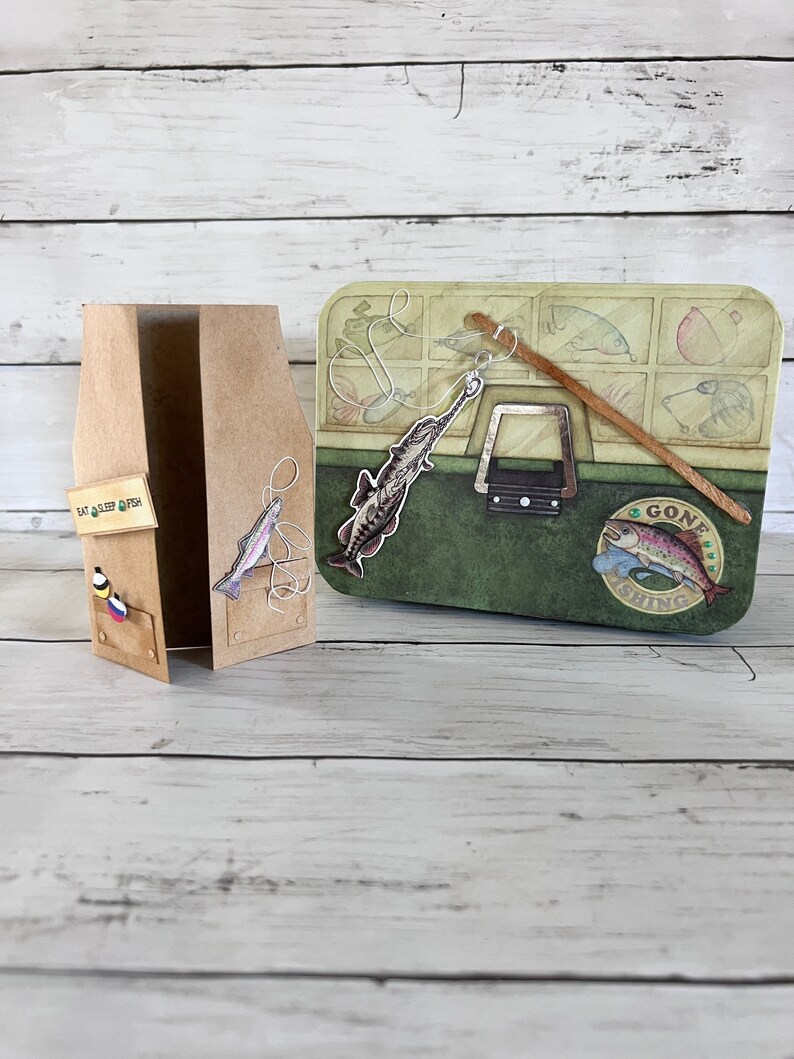 Gone Fishing Birthday Card Eat Sleep Fish Gift Box and Card - Etsy