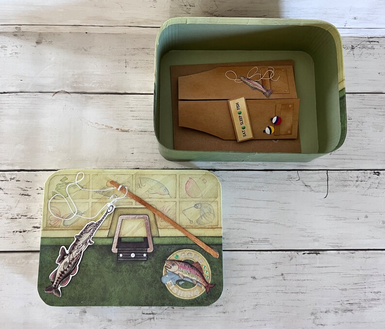 Gone Fishing Birthday Card Eat Sleep Fish Gift Box and Card - Etsy