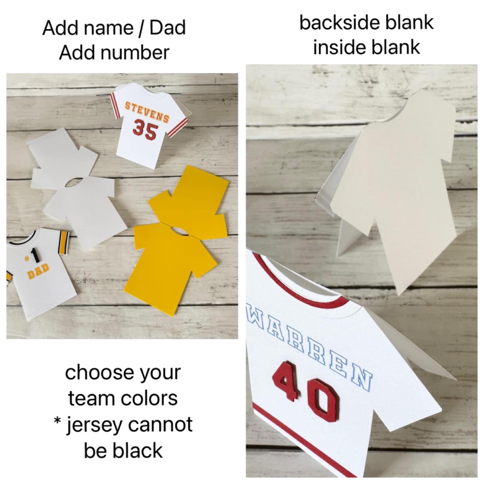 Sports Team Jersey Card, Custom Father's Day Gift - Etsy