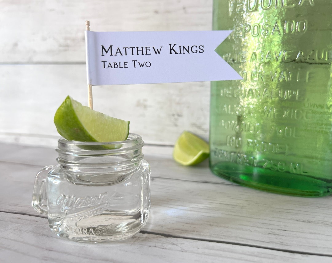 Wedding Place Tags, Guest Escort Favors Custom Toothpick Tags for ...