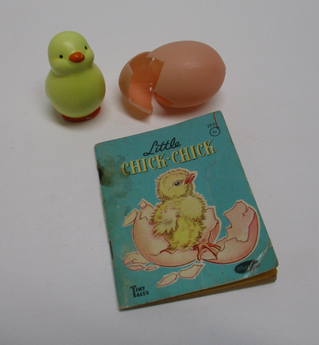 Vintage Russ Berrie Ceramic Chick With Plastic Egg & 1950 Little Chick ...