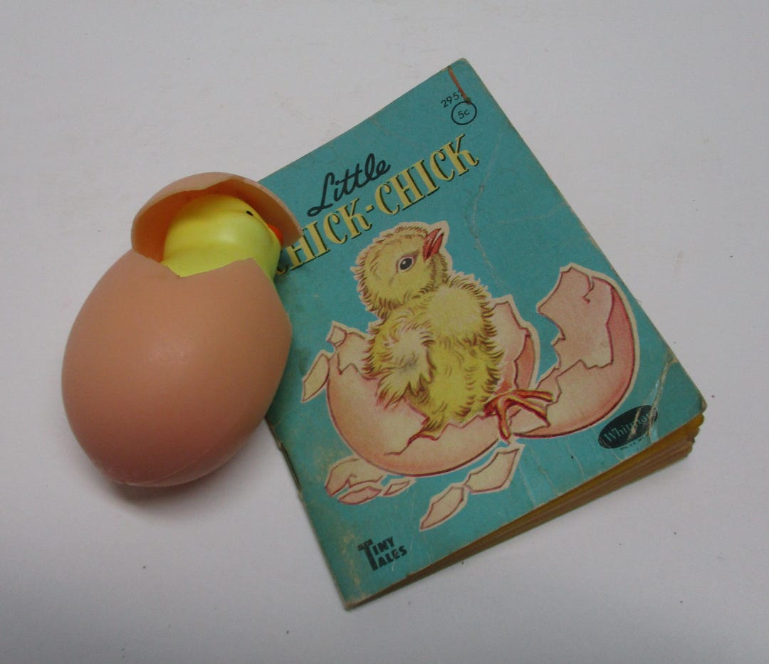 Vintage Russ Berrie Ceramic Chick With Plastic Egg & 1950 Little Chick ...