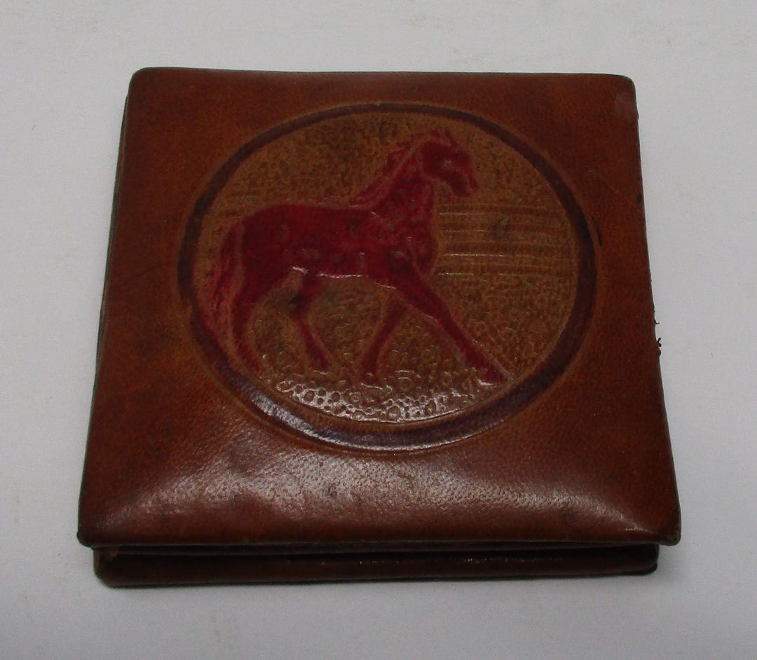 Vintage Leather Pop-up Folding Coin Purse - Etsy