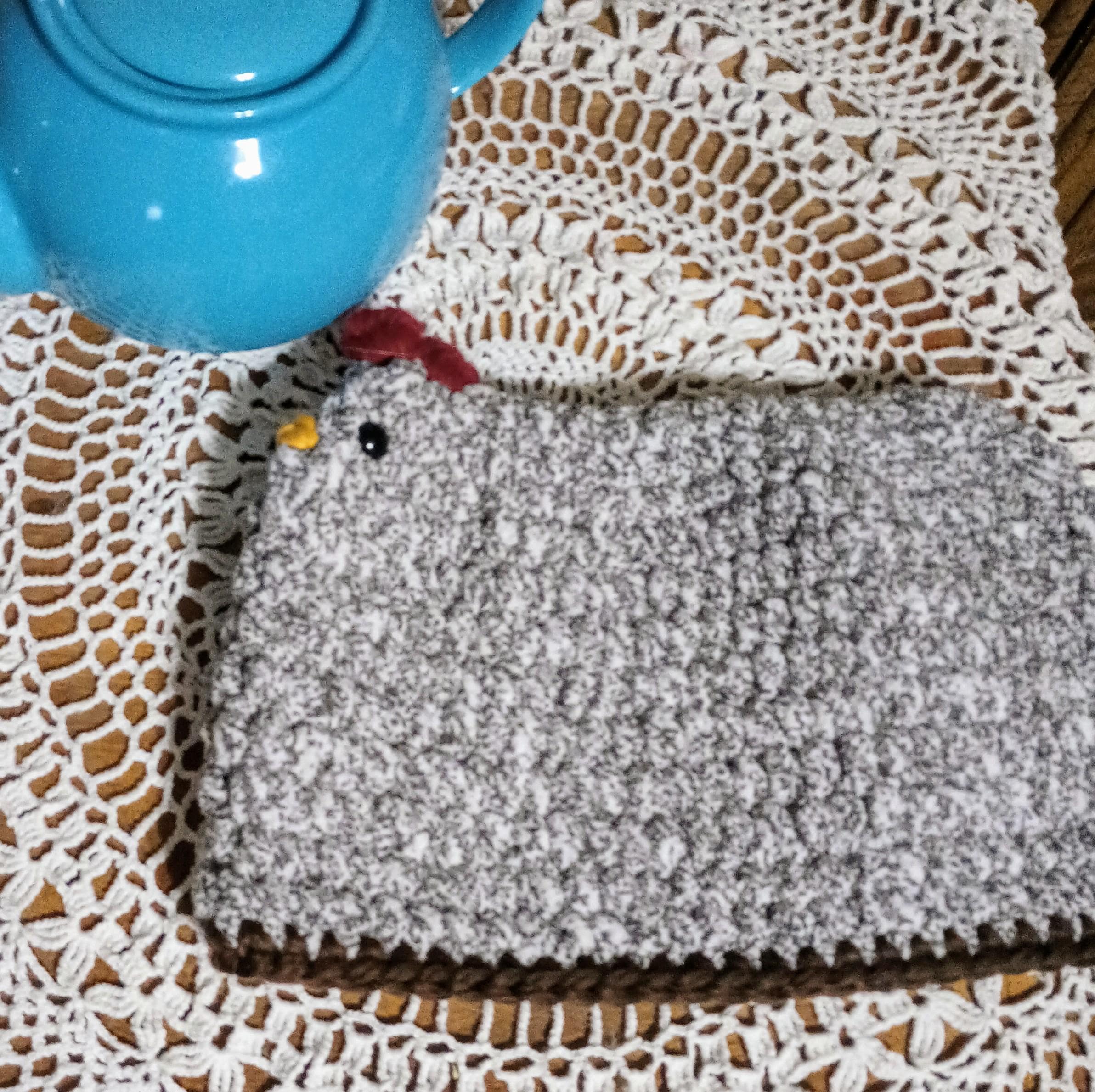 Crochet Chicken Tea Cosy: Gray Nesting Hen Teapot Cover - Etsy