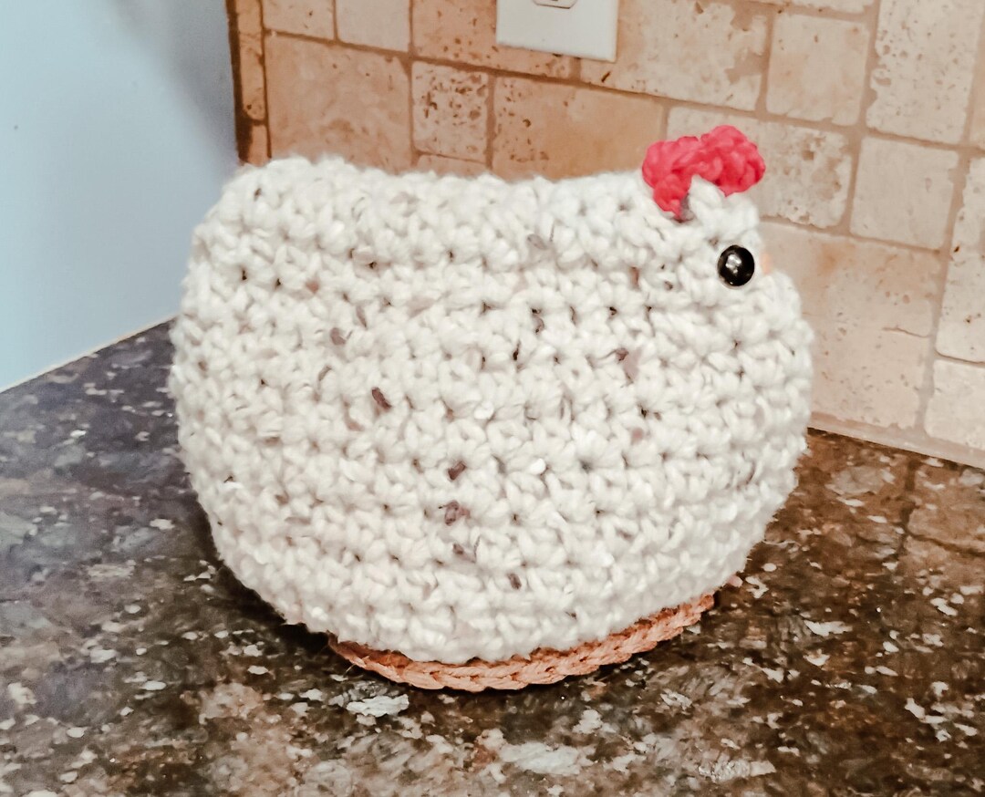 Crochet Chicken Tea Cosy: Beige Flecked Hen Teapot Warmer - Etsy