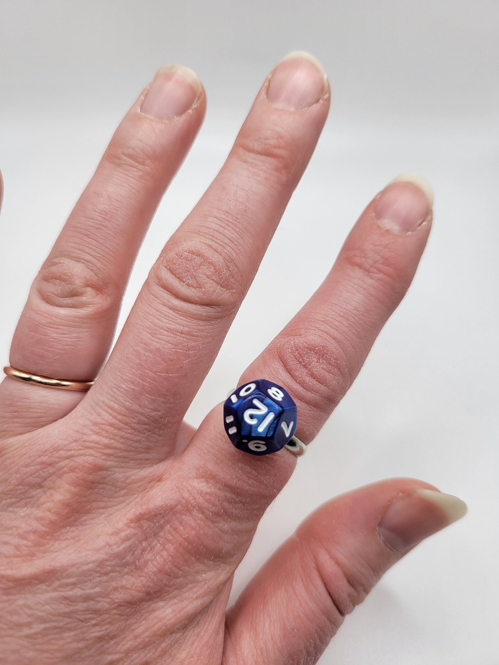 Mini Blue D12 Dice Ring Adjustable Dungeons and Dragons - Etsy