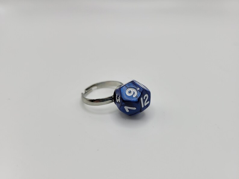 Mini Blue D12 Dice Ring | Adjustable | Dungeons and Dragons | Geeky ...