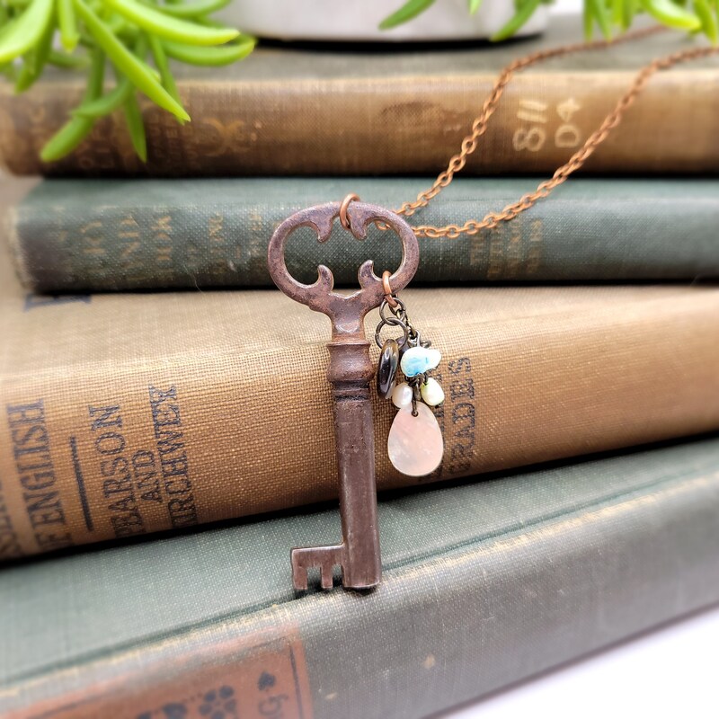 Vintage Key Necklace - Etsy