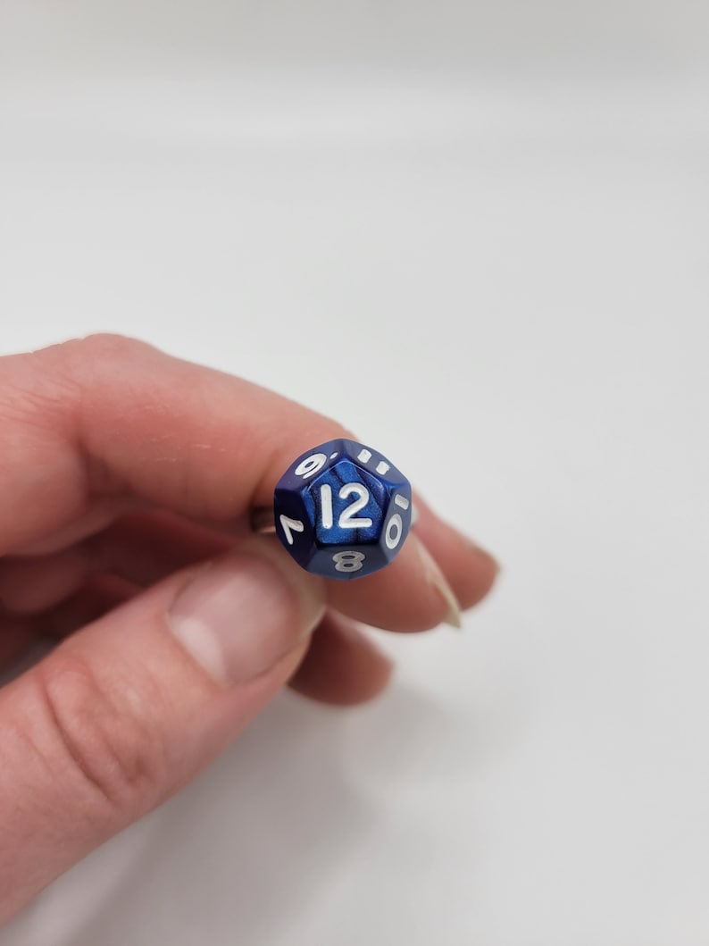 Mini Blue D12 Dice Ring Adjustable Dungeons and Dragons - Etsy