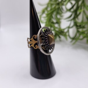 Steampunk Gear Ring | Adjustable Filigree Base | Bronze, Copper, Silver ...