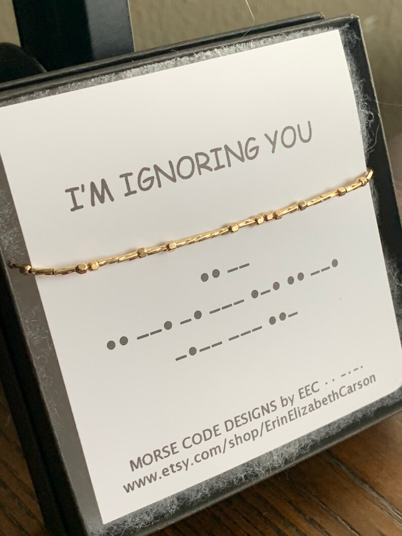 IM IGNORING YOU Morse Code Necklace Funny Saying Jewelry Etsy im-ignoring-you-morse-code-necklace-funny-saying-jewelry-etsy