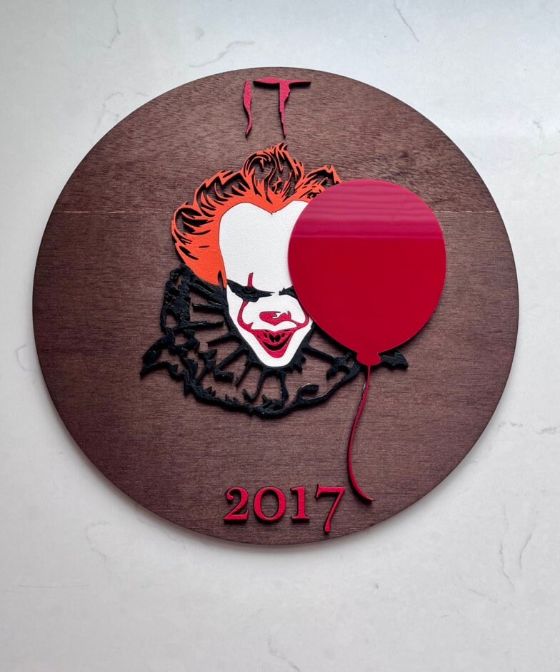 12” Wooden Pennywise/it Horror Movie Sign - Etsy