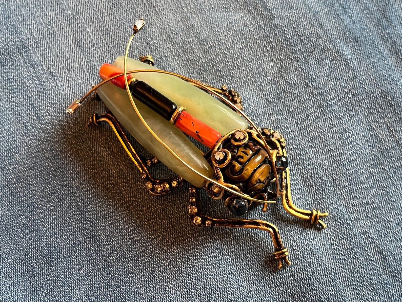 Vintage IRADJ MOINI Large Beetle Bug Insect Brooch Pin Costume Designer ...