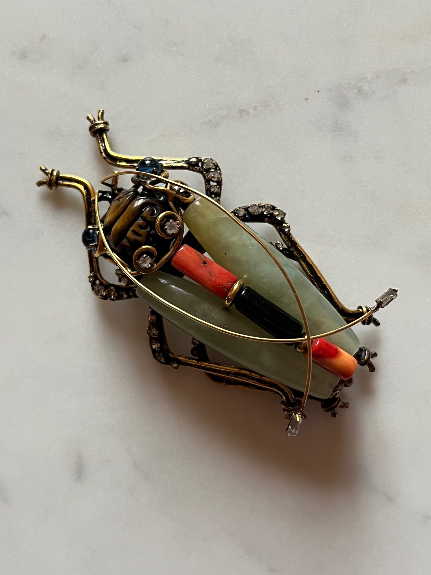 Vintage IRADJ MOINI Large Beetle Bug Insect Brooch Pin Costume Designer ...